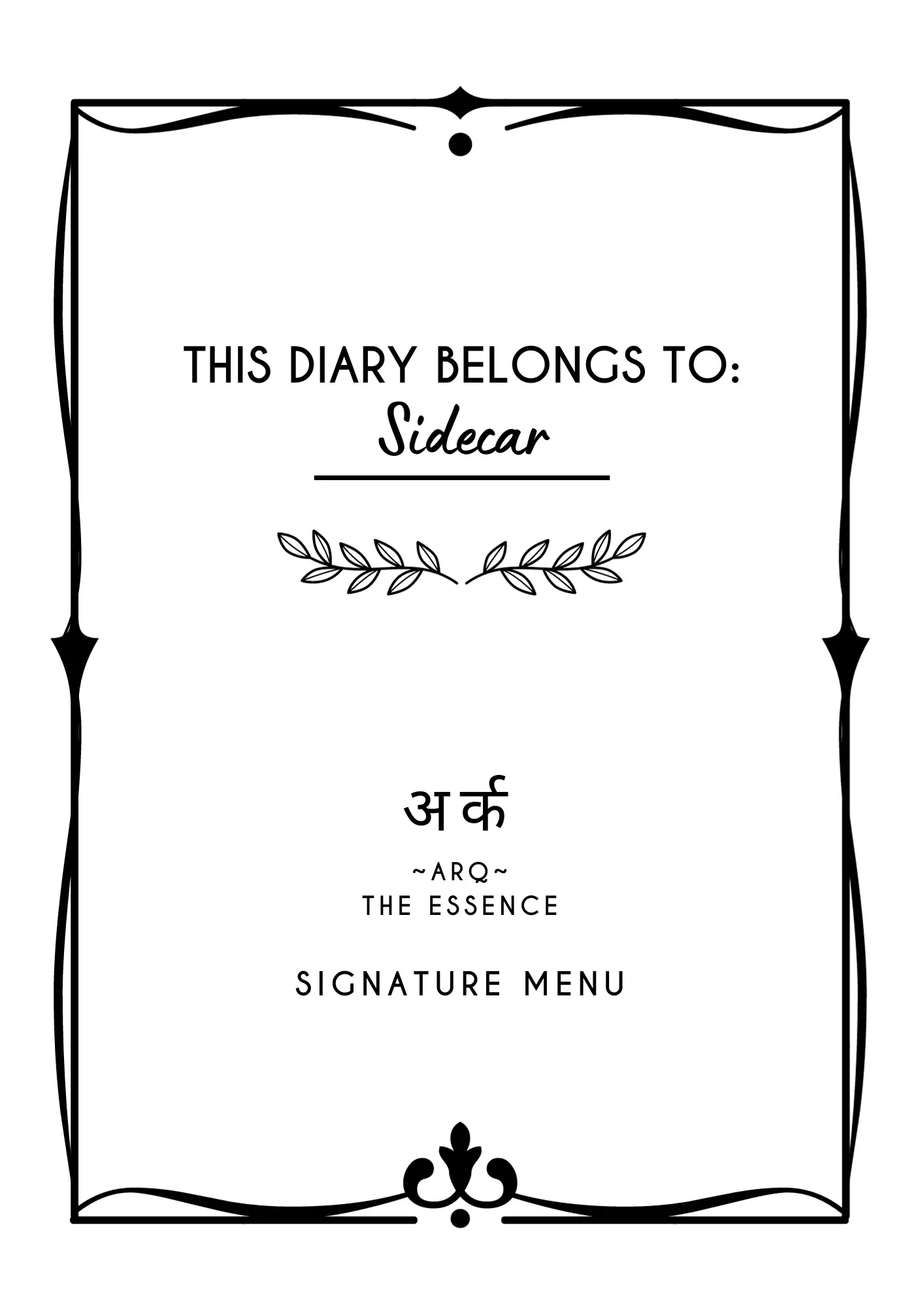 SIGNATURE MENUS - SidecarIndia.com